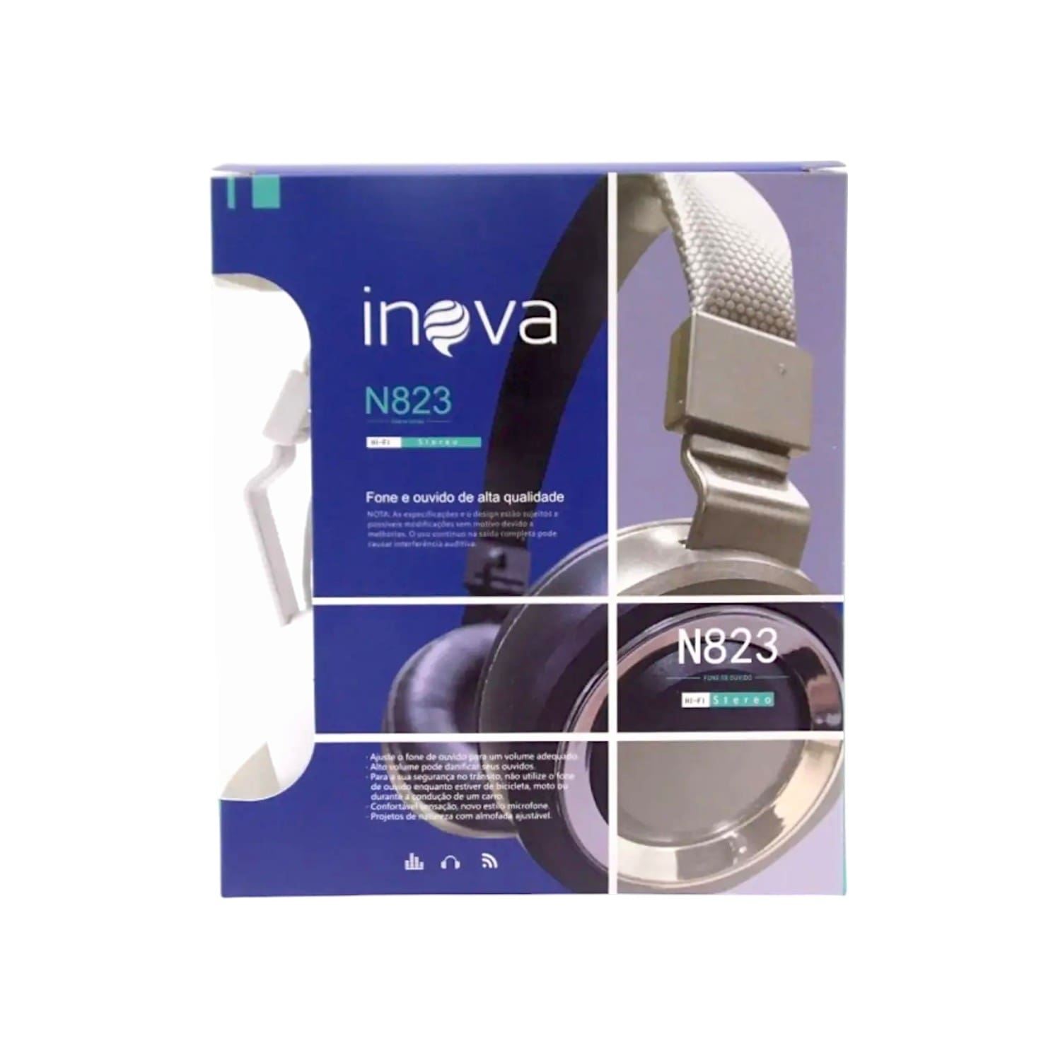Fone de Ouvido Sem fio Hifi Stereo N823 - Inova - Bazar Rodrigues